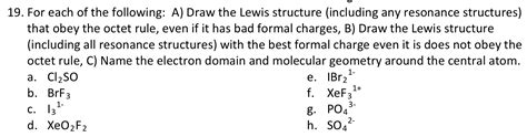 For Each Of The Following A ﻿draw The Lewis