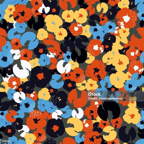 추상 회화 보편적인 자유 꽃 완벽 한 패턴입니다 배경 카드 배너 포스터 표지 초대장 직물 머리글 또는 안내 책자에 대 한 그래픽 디자인 꽃 식물에 대한 스톡 벡터 아트 및