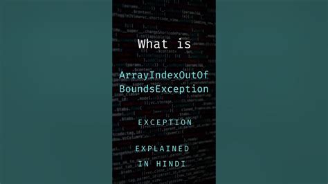 Arrayindexoutofbounds Exception Explained In Hindi Youtube