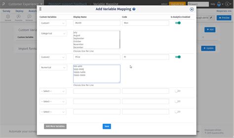 customer experience custom variable mapping questionpro help document