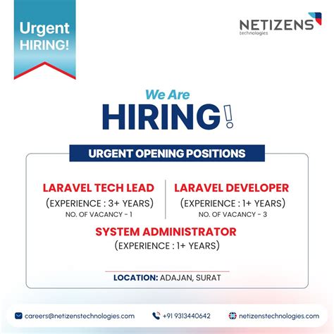 Sailesh Hr On Linkedin Laraveltechlead Netizenstechnologies Itjobs
