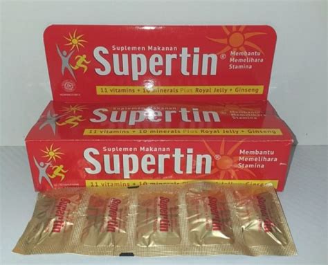 Supertin Super Tin Strip 5 Kapsul Suplemen Multivitamin Ginseng Lazada Indonesia
