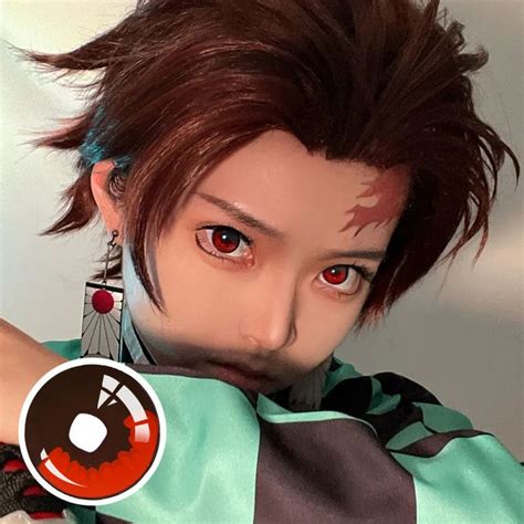Unibling Demon Slayer Tanjiro Kamado Black Colored Contacts Anime