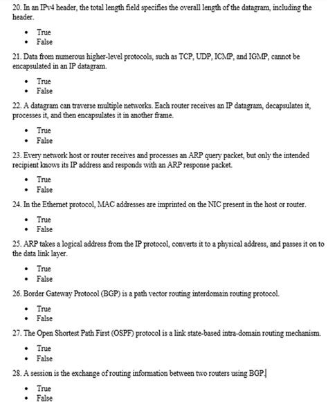 solved 20 in an ipv4 header the total length field
