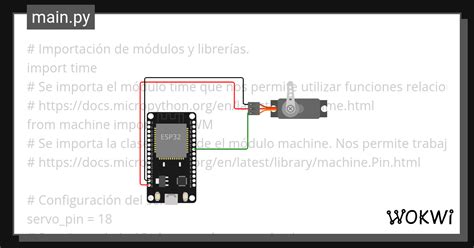 Programado En Un Esp32 En Python Mapeando Un Servomotor Sg90 Función Map Copy Wokwi Esp32
