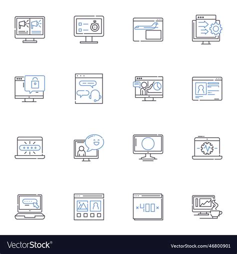 Infosphere Line Icons Collection Data Knowledge Vector Image