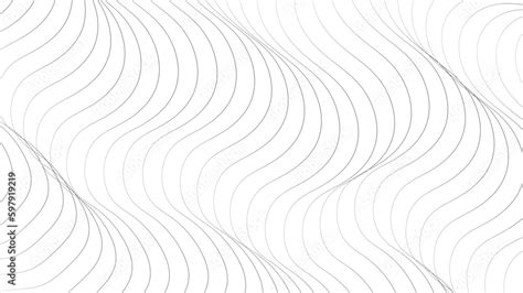 Abstract Black Wave Thin Curved Lines Pattern On White Background And Texture Modern Stylish