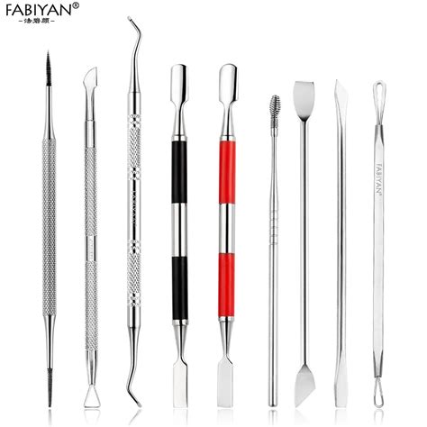 스테인레스 스틸 2 웨이 다기능 네일 아트 파일 큐티클 스푼 푸셔 리무버 각질 그루브 픽 매니큐어 페디큐어 도구 1 개nail Art Filenail Filenail