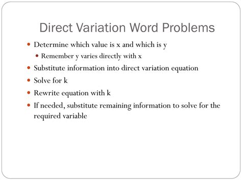 Ppt Mastering Direct Variation Formulas Graphs And Word Problems