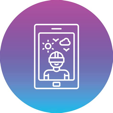 Tablet Gradient Circle Line Inverted Icon 16844408 Vector Art At Vecteezy