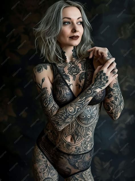 Premium Photo Hot Sexy Tattoo Girl In Fashion Style Photo Session Pose Fashion Magazine Cover