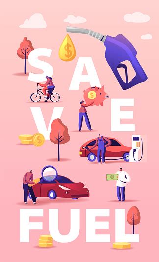 가솔린 경제 개념 역에서 자동차를 급유 문자 가솔린 오일을 펌핑 충전 가스 또는 바이오 디젤 자동차 산업 사람들은 연료 포스터 배너 전단지를 저장합니다 만화 벡터