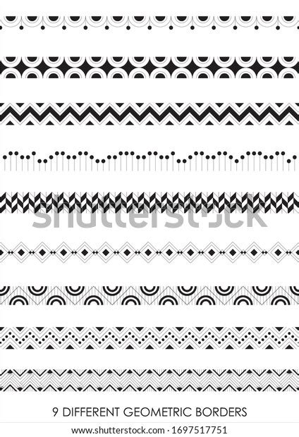 Different Seamless Geometric Border Vector Stock Vector Royalty Free Shutterstock