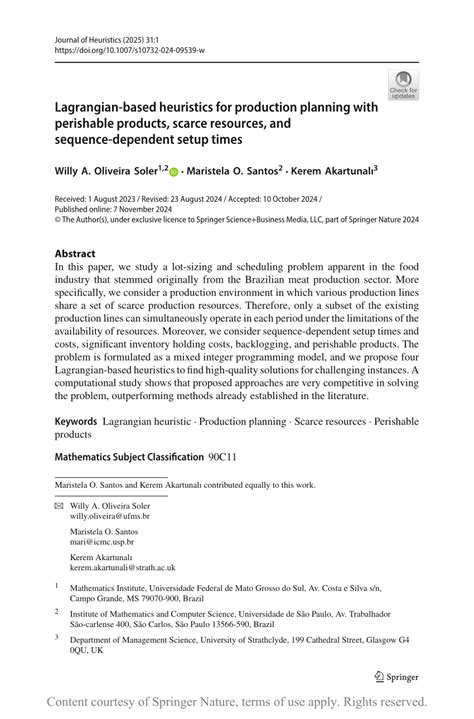 Lagrangian Based Heuristics For Production Planning With Perishable Products Scarce Resources