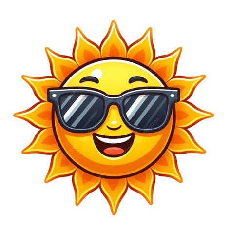 Pegatina De Sol De Dibujos Animados Con Gafas De Sol Png Dibujos Sol
