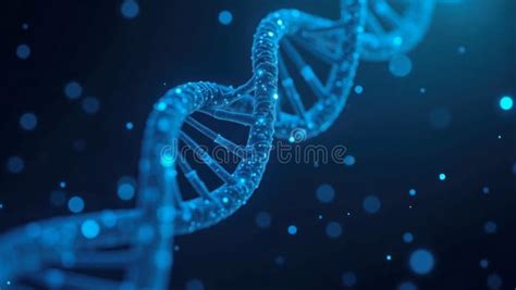 Dynamic Representation Of Dna Double Helix With Glowing Effect Stock