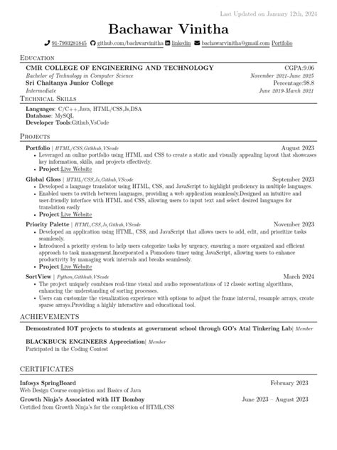 Vinithabachawarcvf2 Pdf Web Design Java Script