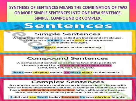 Synthesis Of Sentences Ppt For English Fl Ppt