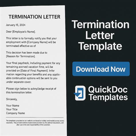 Termination Letter Template Professional Notice