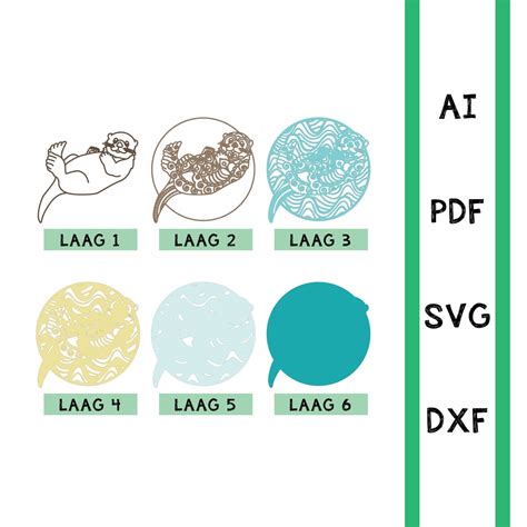 Layered Otter Multi Layer Mandala Model Laser Cut File Etsy