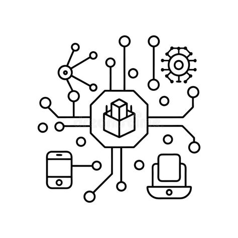 Technology Solutions Vector Design Featuring Interconnected Devices And Circuit Stock Vector