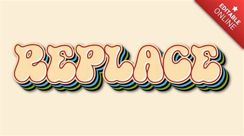 Replace Cute Vintage 3d Text Effect Generator