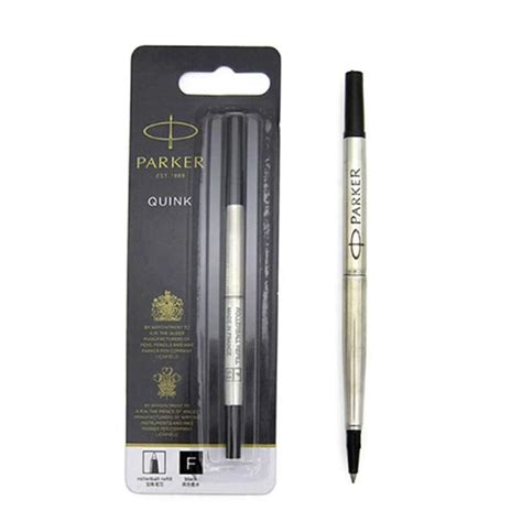 New Parker Quink Roller Ball Rollerball Pen Refill Black Ink Medium Nib Bd