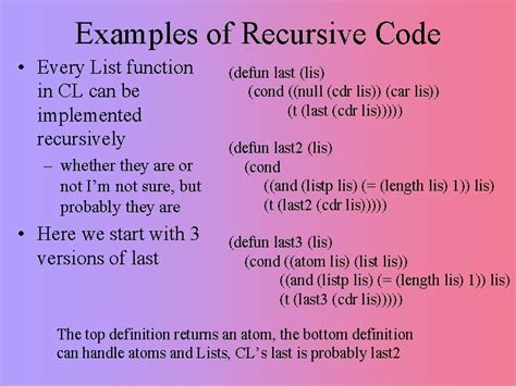 Recursion Vs Iteration The Original Lisp Language Was