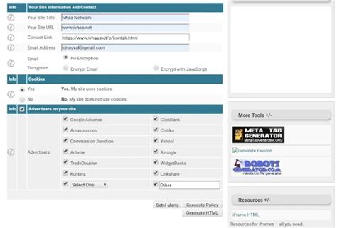 Cara Membuat Halaman Privacy Policy Disclaimers Dan Terms Of Service