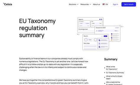 Eu Taxonomy Summary [explore Our Taxonomy Guide] Celsia