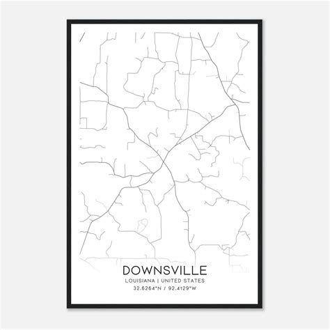 Downsville Louisiana Map Poster Modern Home Decor Wall Art Print Custom Maps And Posters