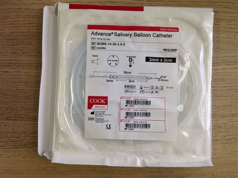 New Cook G34994 Advance Salivary Balloon Catheter W Wire Guide 3mm X
