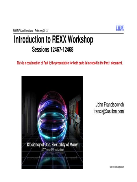 Introduction To Rexx Workshop Part 2 Pdf