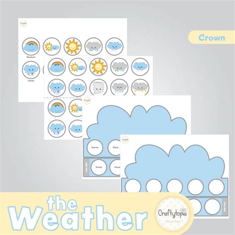 Weather Cut And Paste Crown Vocabulary Craft Activity Tpt