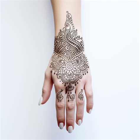 Premium Ai Image Image Of Henna On Female Hand Isolated On White New