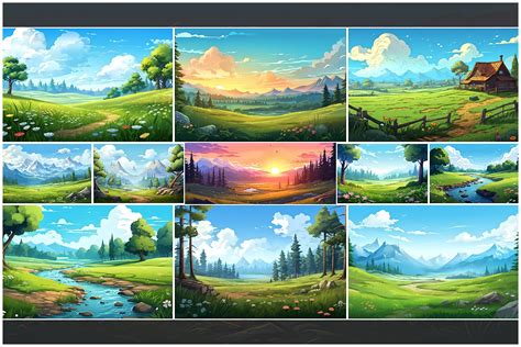 Background Stylized Meadow 1 2d Environments Unity Asset Store