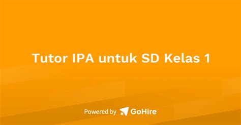 Tutor Ipa Untuk Sd Kelas At Cudy Pte Ltd Jobs At Cudy Pte Ltd