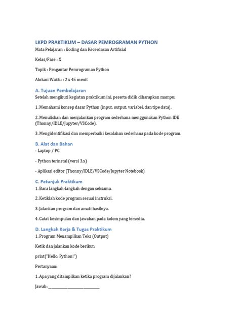Praktikum Dasar Pemrograman Python Pdf