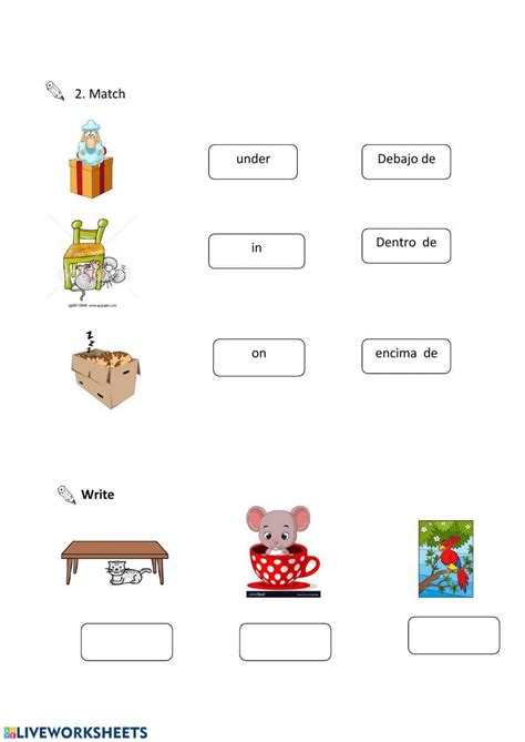 Preposiciones D Free Interactive Worksheets 117158