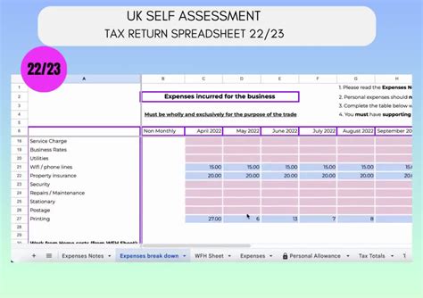 Tax Return Excel Template