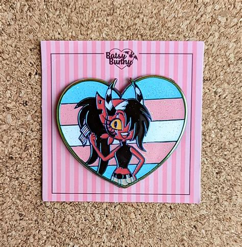 Discontinued 2in Trans Pride Sallie May Helluva Boss Heart Enamel Pin