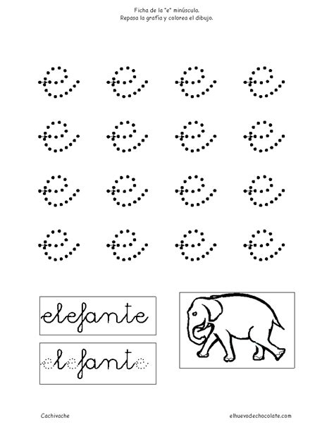 Letra E Minúscula Fichas De Letras Fichas Educativas Para Niños De 3