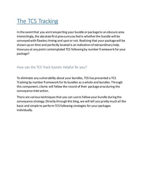 Tcs Trackingdocx