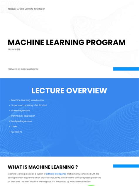 Machine Learning Program Session 1 Pdf