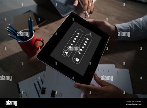 Password Security Show Login And Password On Screen Display Cyberspace