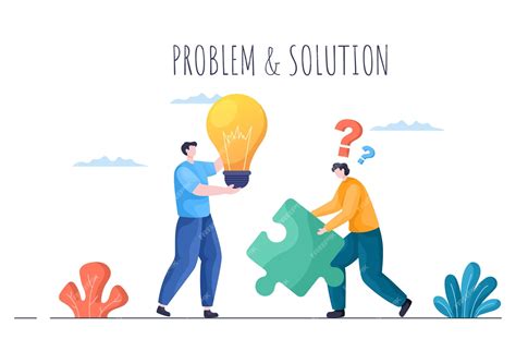 Premium Vector Problem And Solution In Business Solving To Look Ideas With The Concept Of