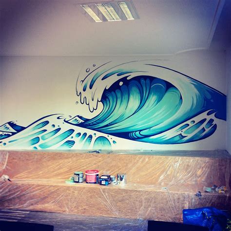 Wave Removable Vinyl Mural Peel And Stick Ocean Wallpaper Wave Photo