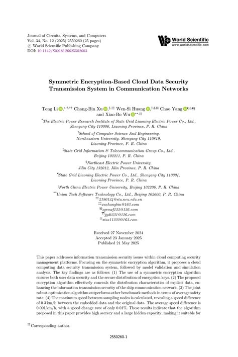 Symmetric Encryption Based Cloud Data Security Transmission System In