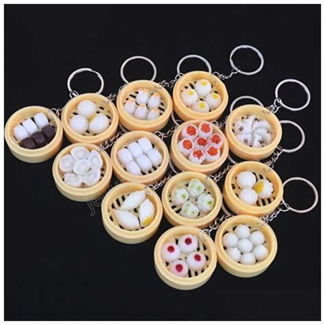 Simulated Food Mini Mustard Seed Keychain For Men And Women Steamed