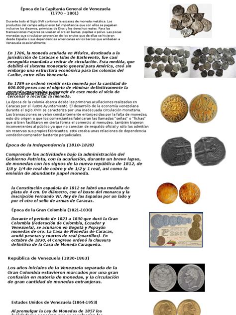 Evolución De La Moneda En Venezuela Pdf Monedas Venezuela